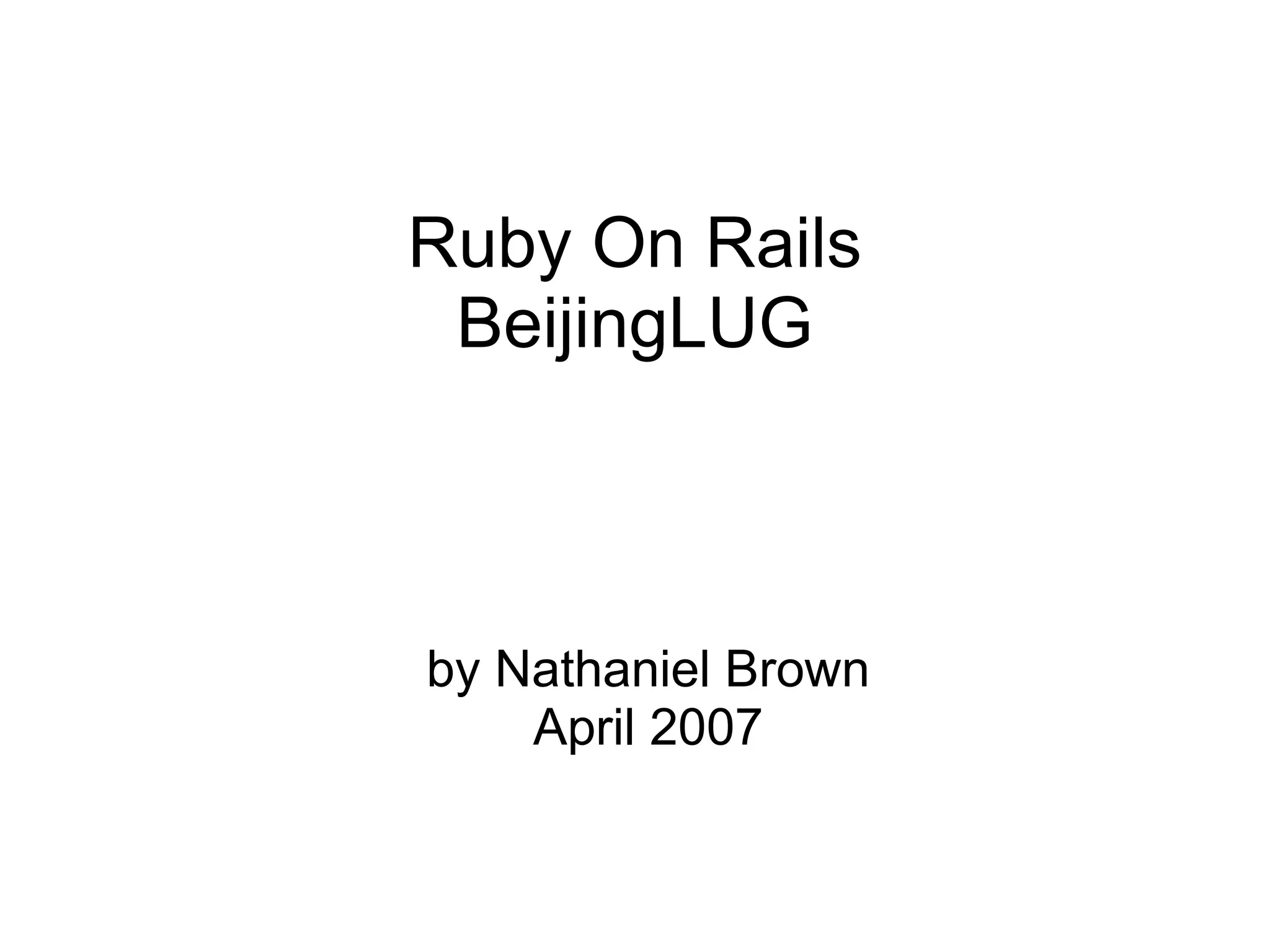 rubyonrails | PPT