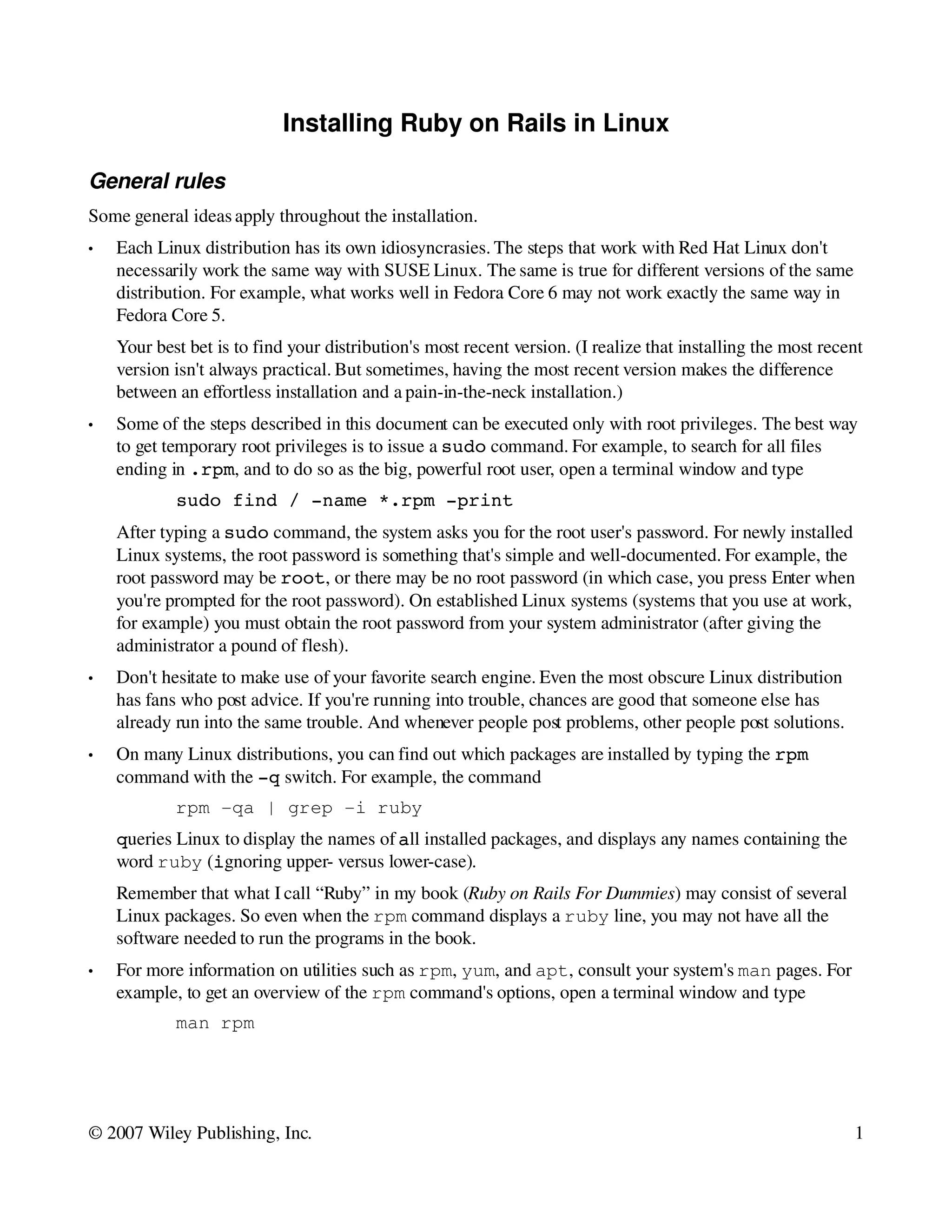 InstallingRoRinLinux | PDF