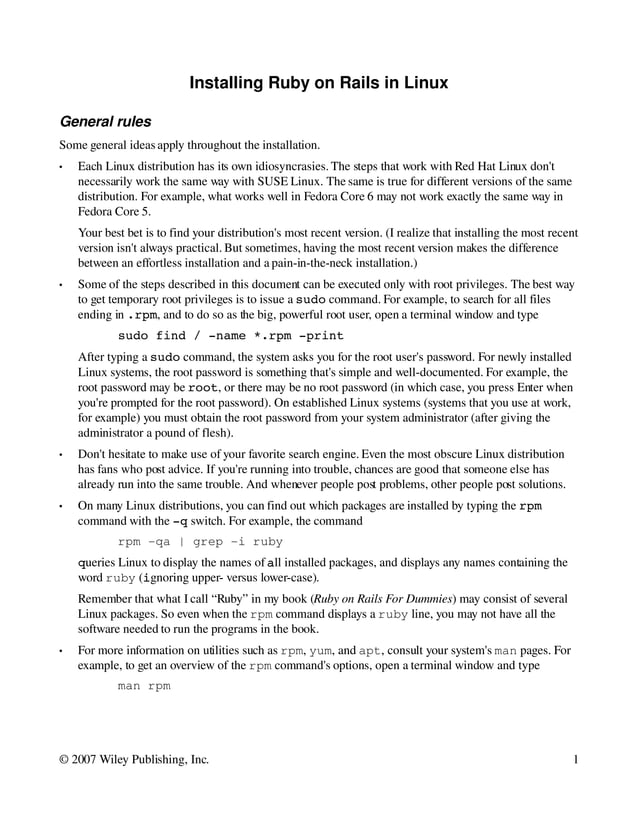 InstallingRoRinLinux | PDF