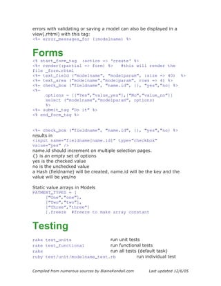 RubyOnRails-Cheatsheet-BlaineKendall | PDF