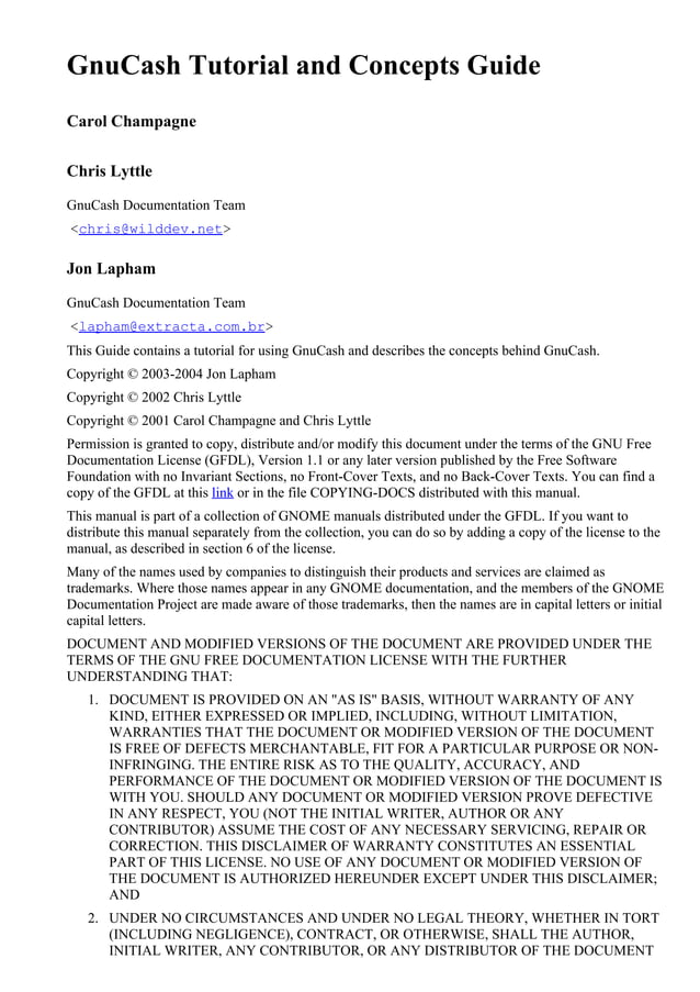 gnucash-guide | PDF | Desktop Publishing | Computer Software and Applications