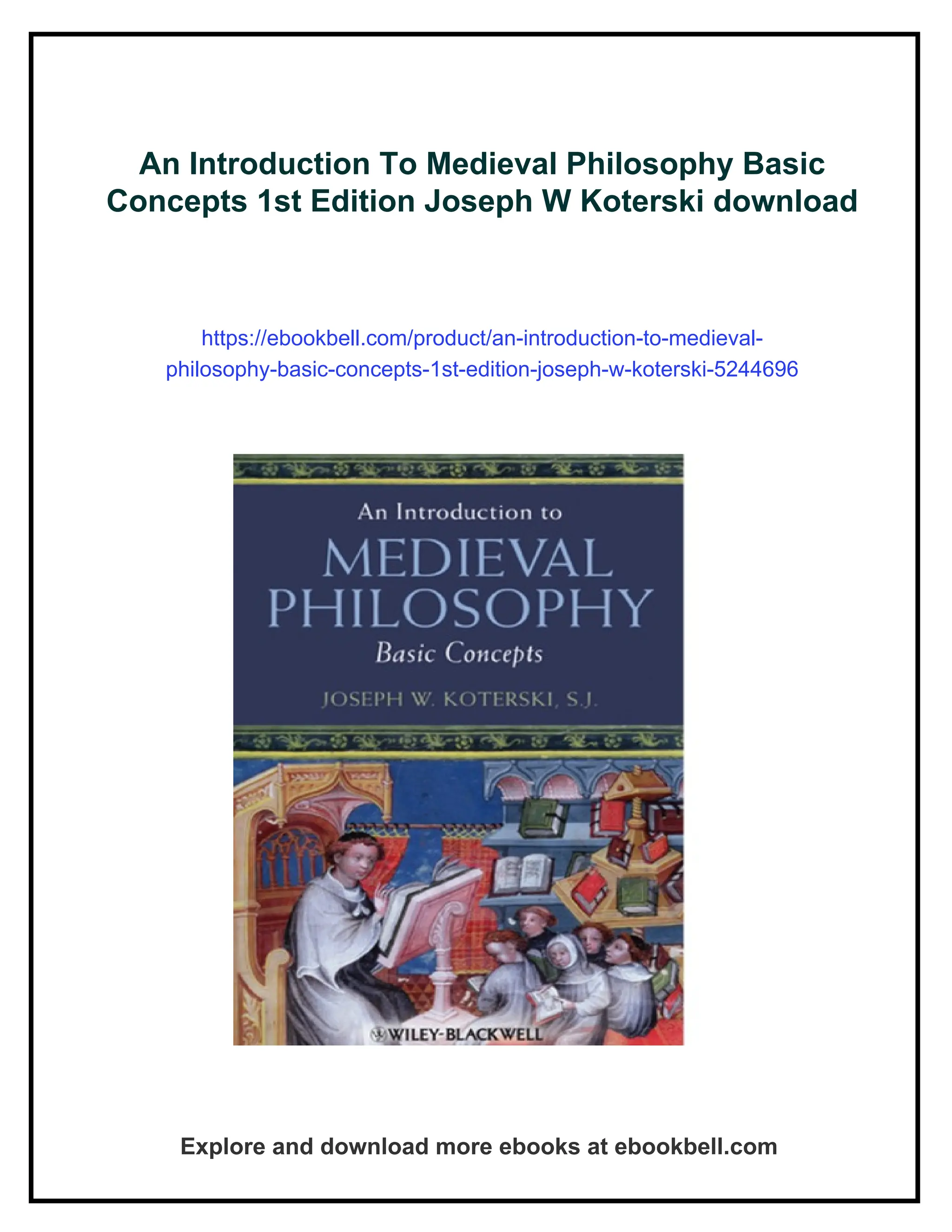 An Introduction To Medieval Philosophy Basic Concepts 1st Edition ...