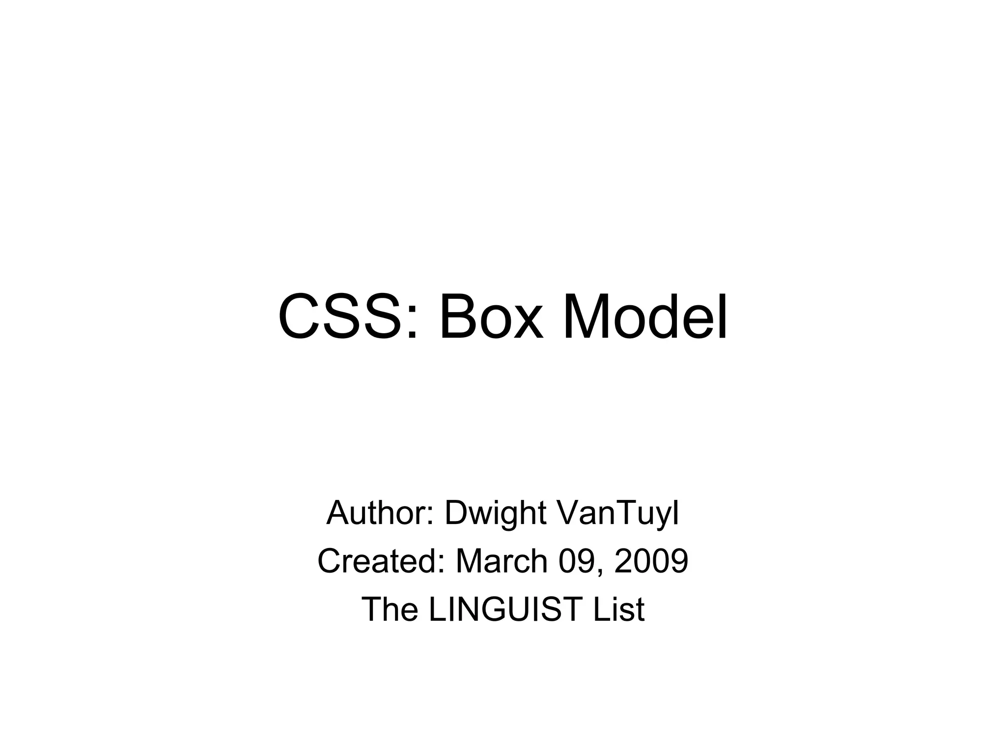 Css Tutorial Boxmodel Ppt