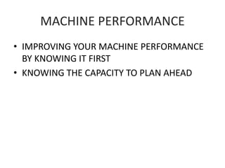 Production - Reducing Machine Setup Time - IEM | PPT