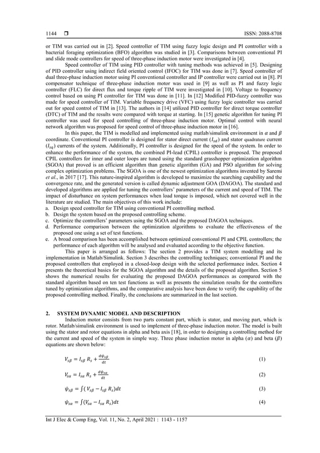 Speed controller design for three-phase induction motor based on dynamic adjustment grasshopper ...