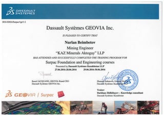 surpac certificate | PDF