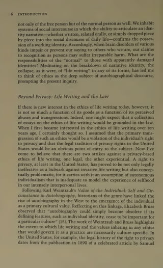 The Ethics Of Life Writing Paul John Eakin | PDF