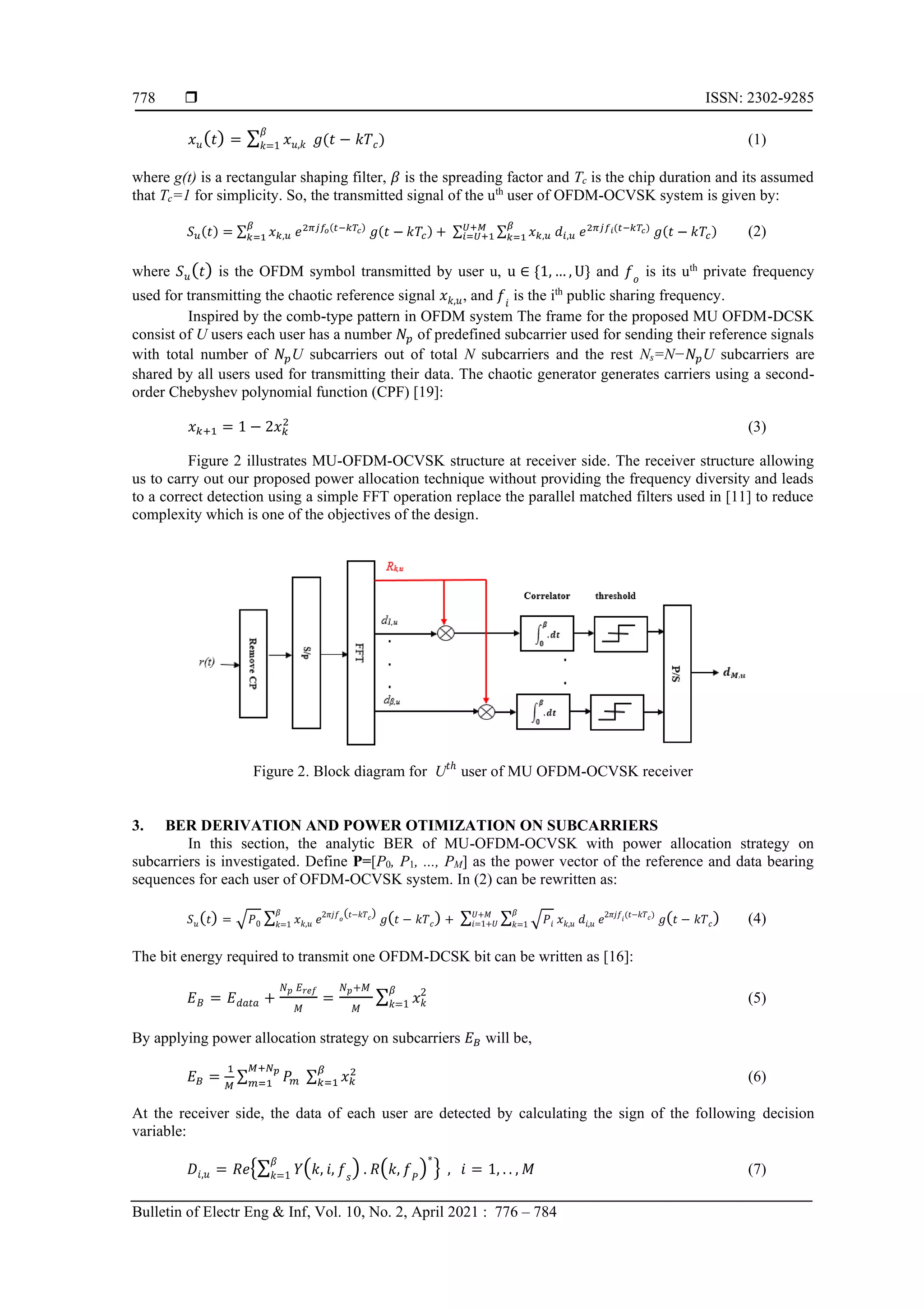 Design And Optimization Of Multi User Ofdm Orthogonal Chaotic Vector