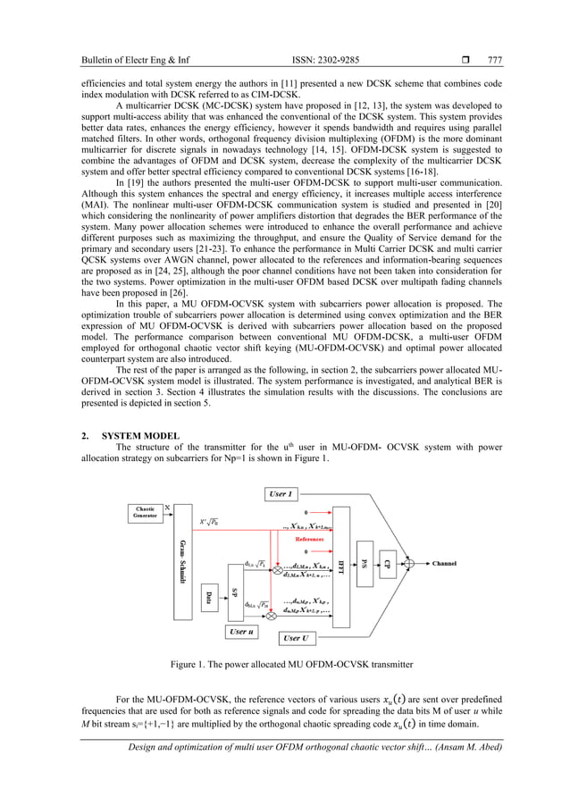 Design and optimization of multi user OFDM orthogonal chaotic vector shift keying communication ...