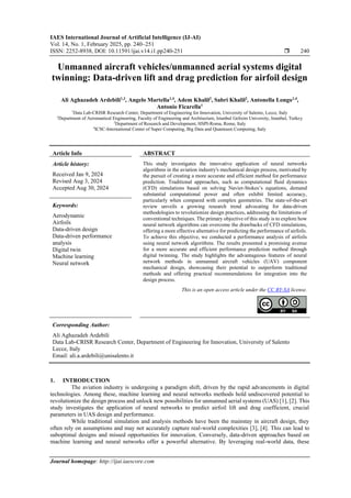 Unmanned aircraft vehicles/unmanned aerial systems digital twinning ...