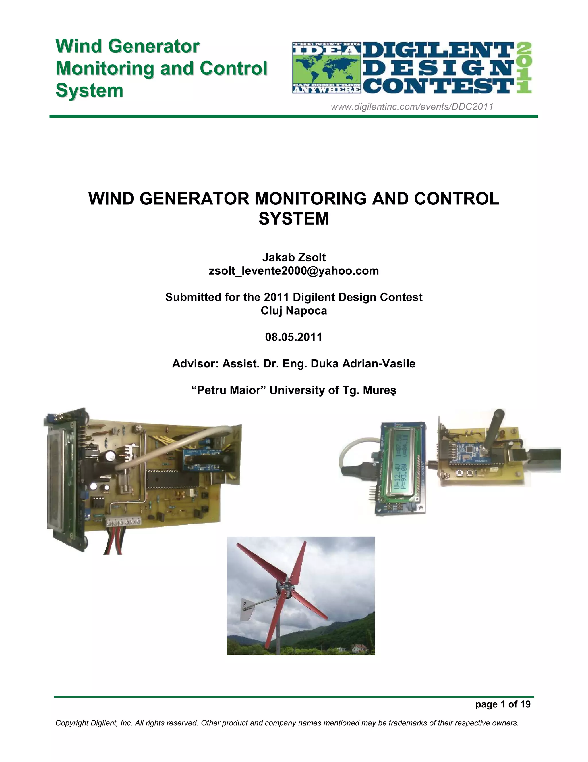 Wind generator monitoring and control system_Jakab Zsolt | PDF