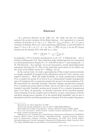 Robin Functions For Complex Manifolds And Applications Kangtae Kim | PDF