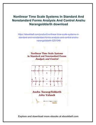 Nonlinear Time Scale Systems In Standard And Nonstandard Forms Analysis ...