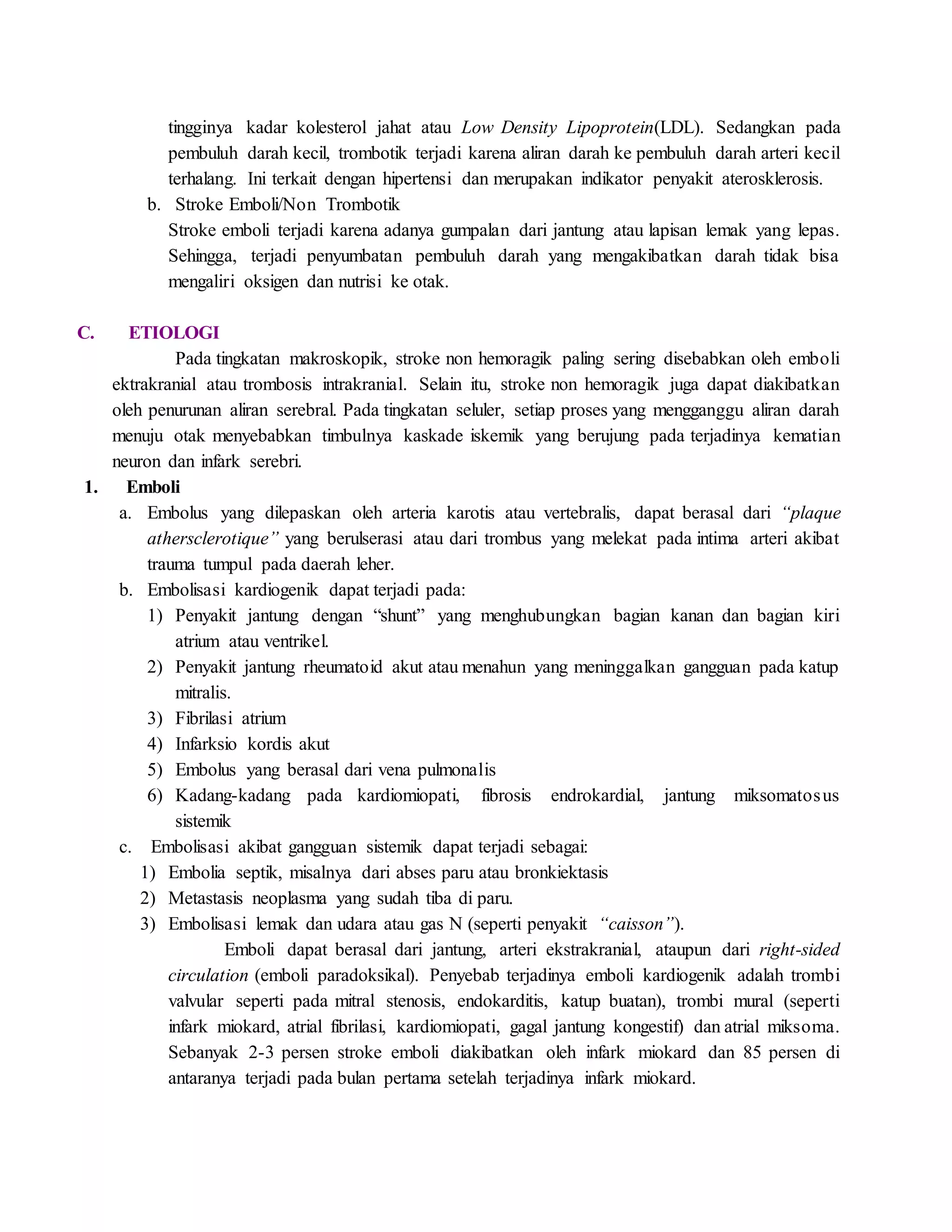 262578620 laporan-pendahuluan-stroke-non-hemoragik | PDF