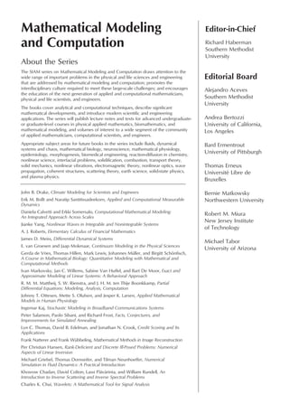 Climate Modeling For Engineers And Scientists John B Drake | PDF