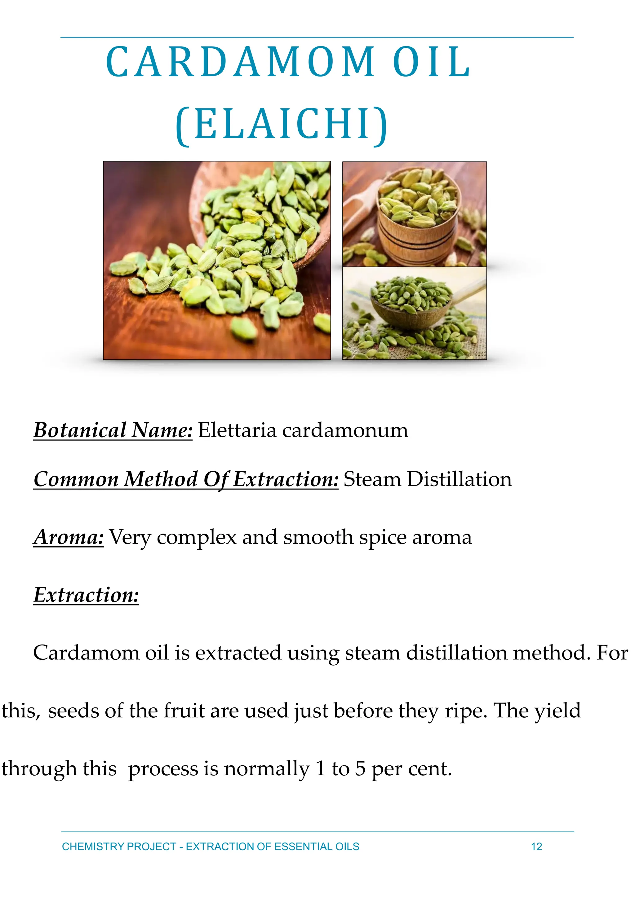 Chemistry Project Extraction of Essential Oils Present in Aniseed(Saunf ...