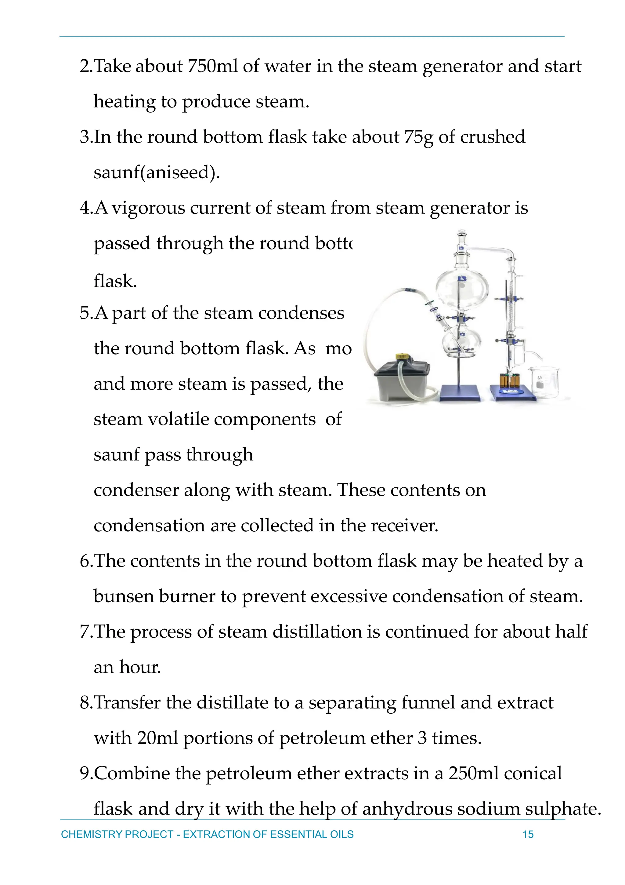 Chemistry Project Extraction of Essential Oils Present in Aniseed(Saunf ...
