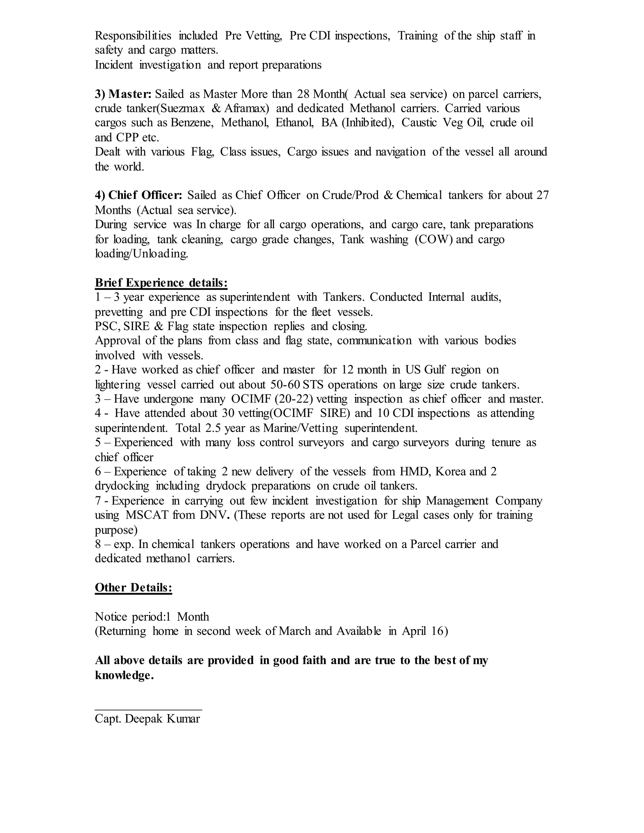 capt deepak CV | DOCX
