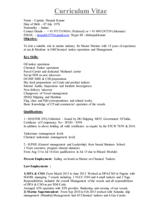 capt deepak CV | PDF