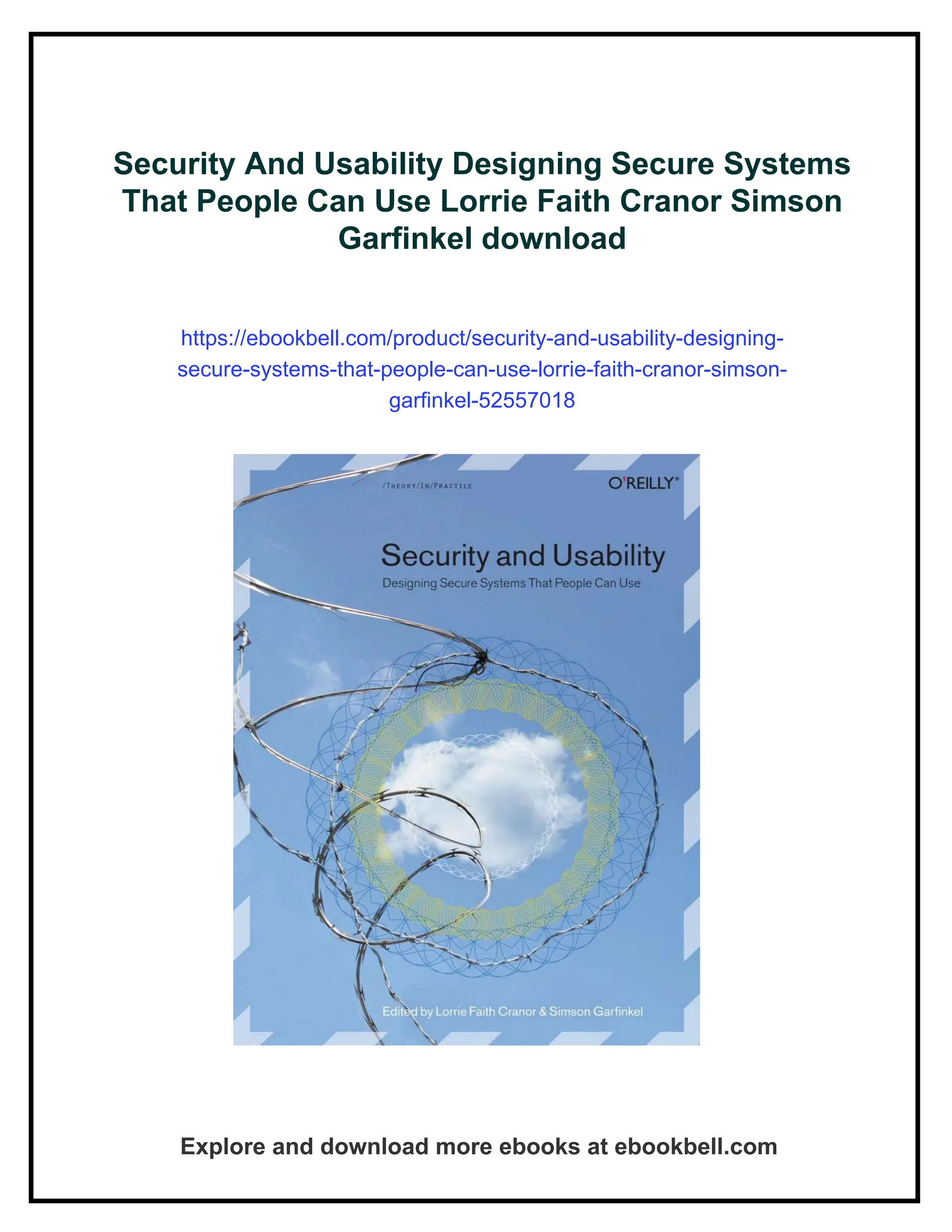 Security And Usability Designing Secure Systems That People Can Use ...