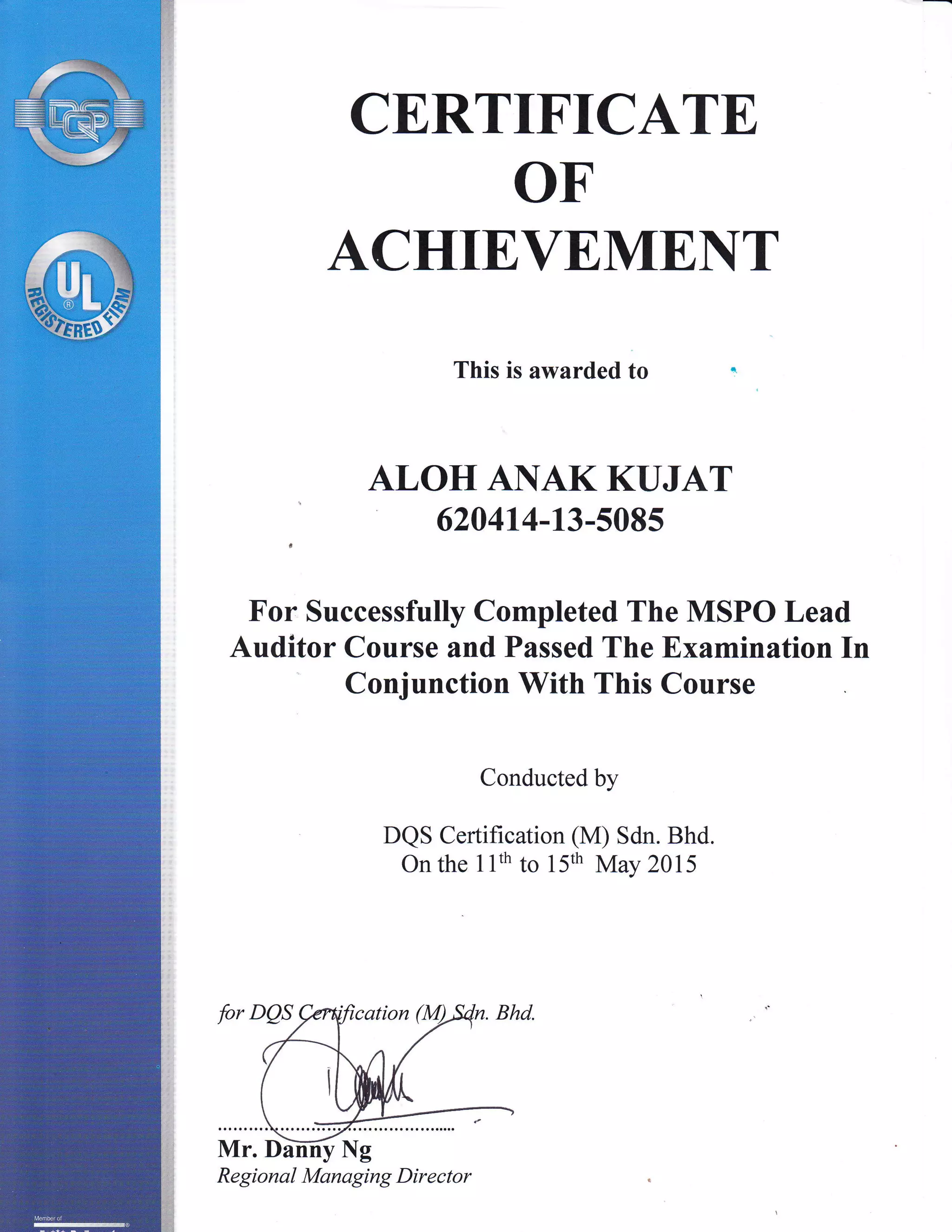 Lead Auditor Certificate | PDF