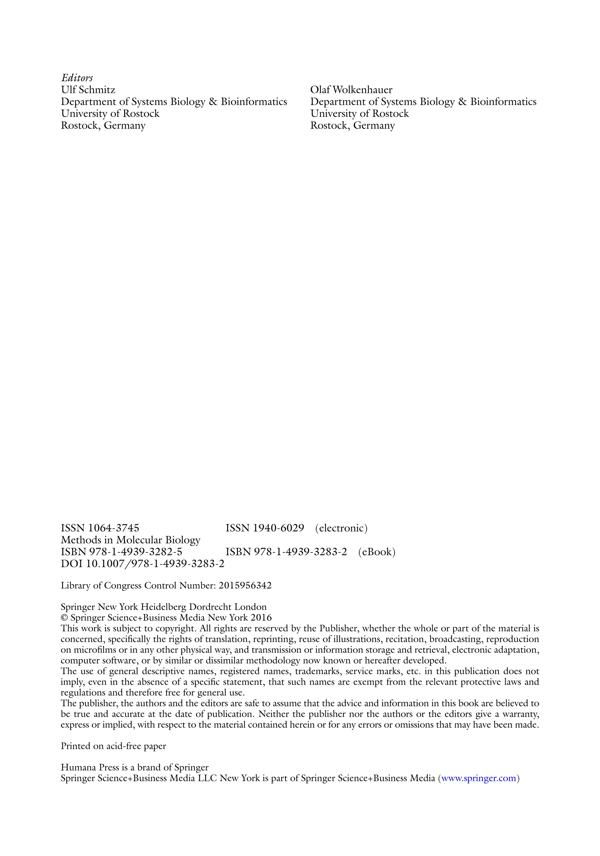 Systems Medicine Ulf Schmitz Olaf Wolkenhauer | PDF