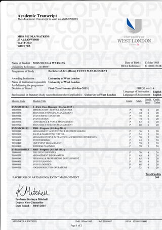 UWL Degree Certificate | PDF