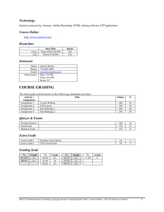 The Art Institute of Atlanta IMD 210 Fundamentals of Scripting ... | PDF