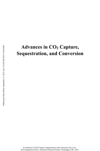Advances In Co Capture Sequestration And Conversion He Liangnian Hu | PDF