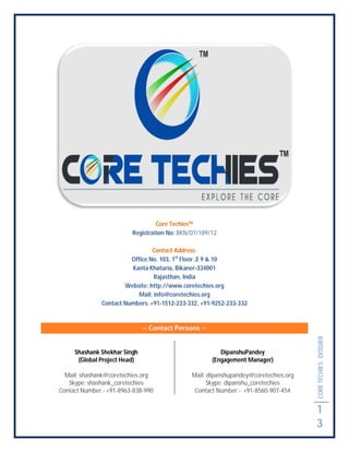 Core Techies Profile & Portfolio - Dossier S | PDF