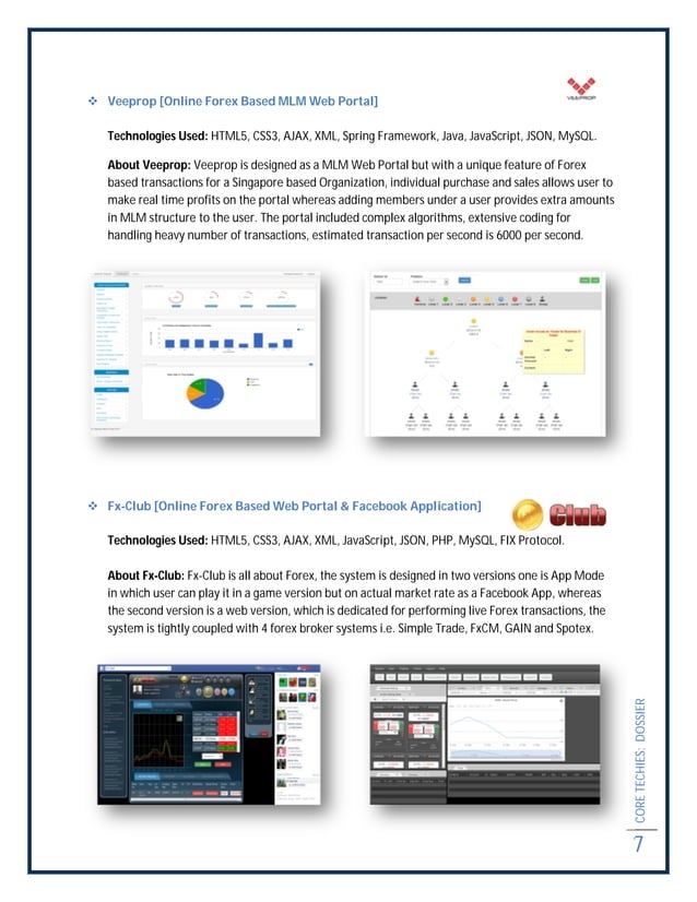 Core Techies Profile & Portfolio - Dossier S | PDF