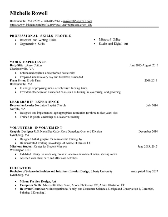 Resume - Michelle Rowell - Professional | PDF