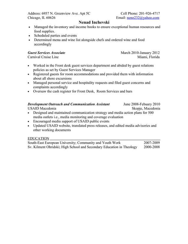 Nenad Inchevski - Resume | PDF