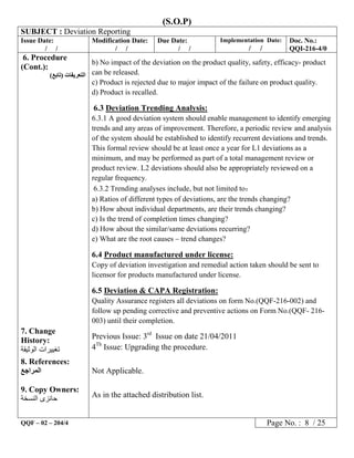 Pharmaceutical Deviation SOP | PDF