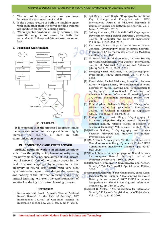 Neural Cryptography for Secret Key Exchange | PDF | Information and Network Security | Computing