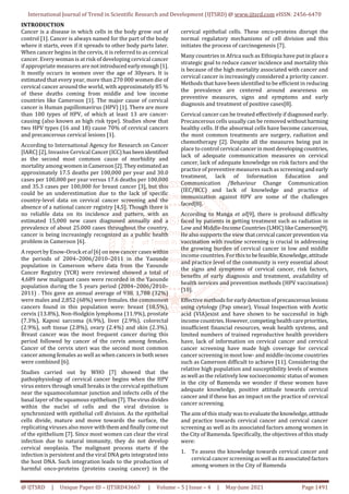 Knowledge, Attitude and Practice toward Cervical Cancer and Cervical ...