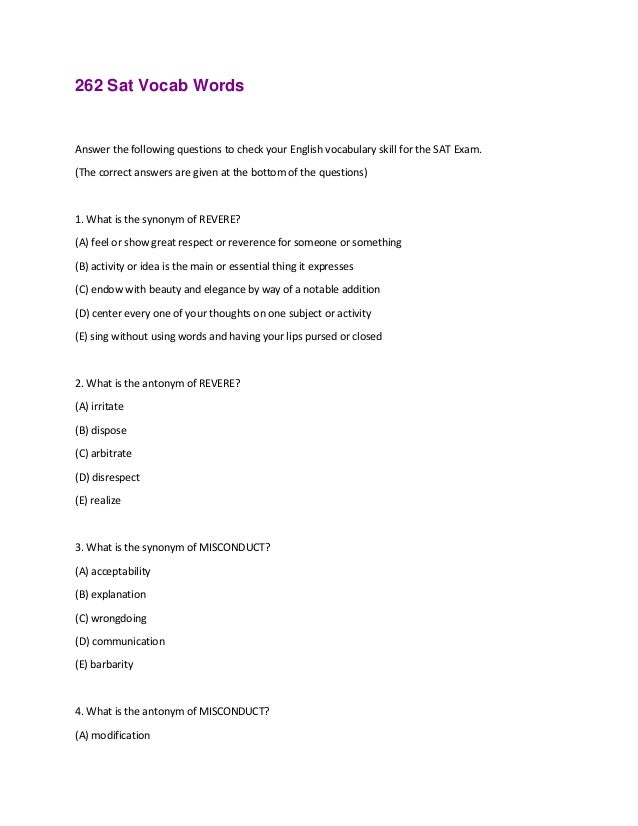 262 Sat Vocab Words | PDF