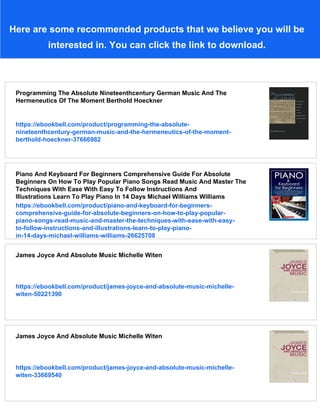 Absolute Music And The Construction Of Meaning Daniel Chua | PDF
