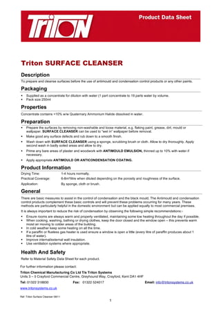 Triton_Anti-Condensation_Data_Pack | PDF