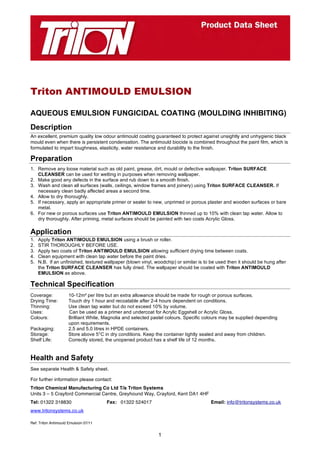 Triton_Anti-Condensation_Data_Pack | PDF