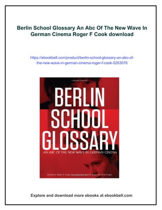 Berlin School Glossary An Abc Of The New Wave In German Cinema Roger F ...