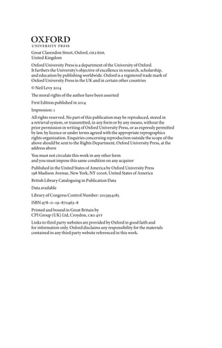 Consciousness And Moral Responsibility First Edition Levy Neil | PDF
