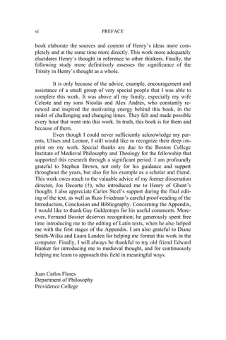 Henry Of Ghent Metaphysics And The Trinity Juan Carlos Flores | PDF