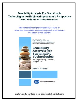 Feasibility Analysis For Sustainable Technologies An ...