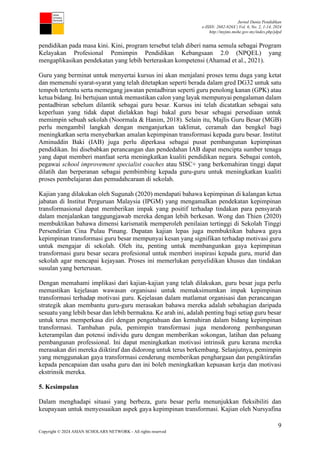 Amalan Gaya Kepimpinan Transformasi Guru Besar | PDF