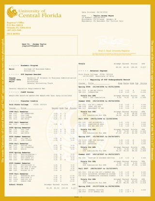 9561294_eTranscript | PDF | Undergraduate Education | College Education