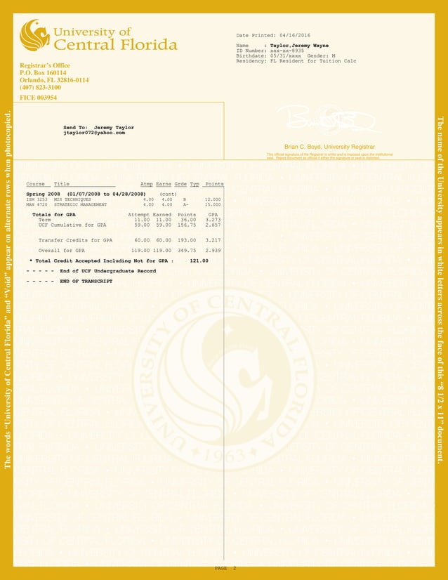 9561294_eTranscript | PDF | Undergraduate Education | College Education