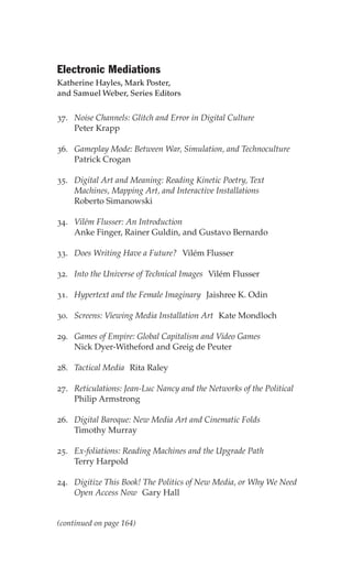 Noise Channels Glitch And Error In Digital Culture Krapp Peter | PDF