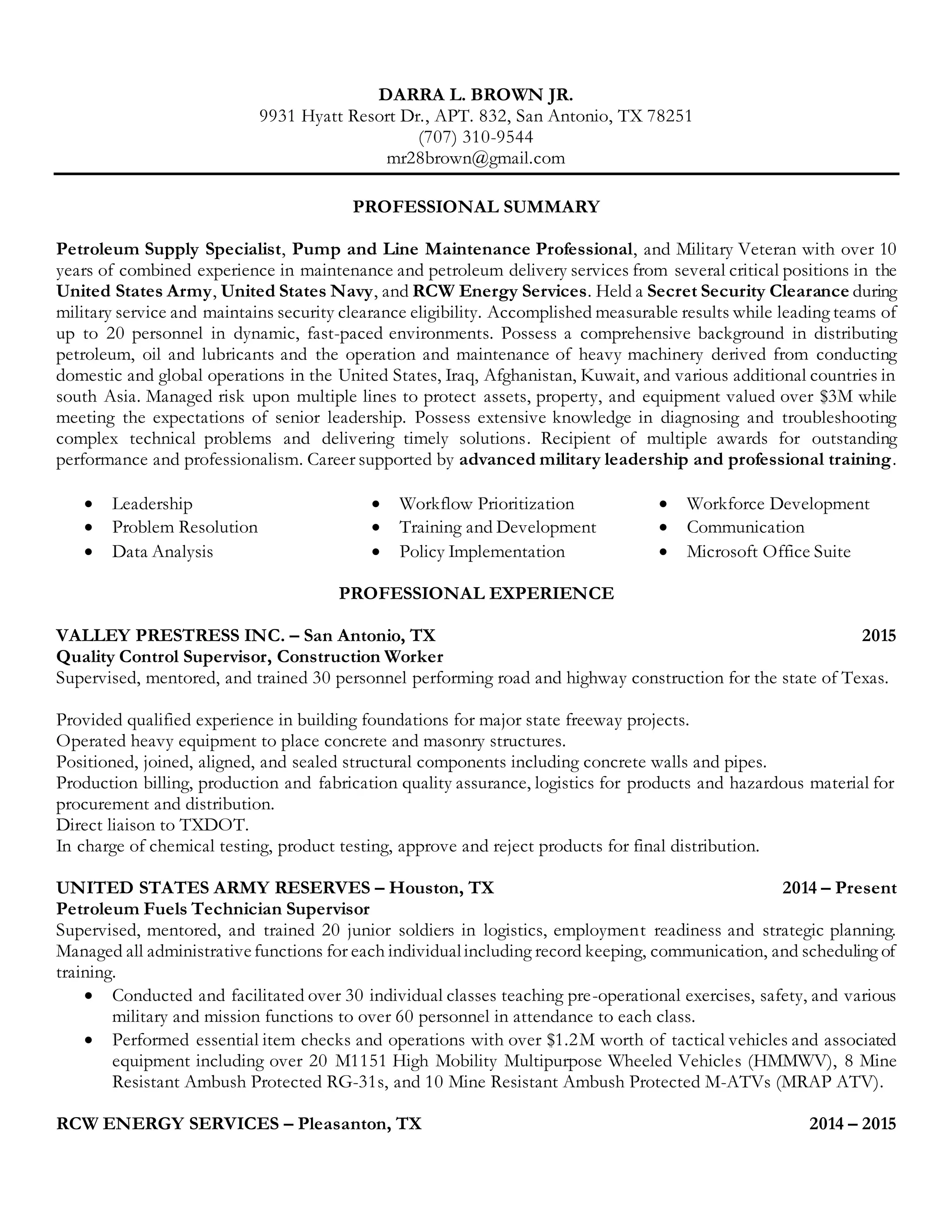 Darra Brown Hire Heroes USA Resume | DOCX