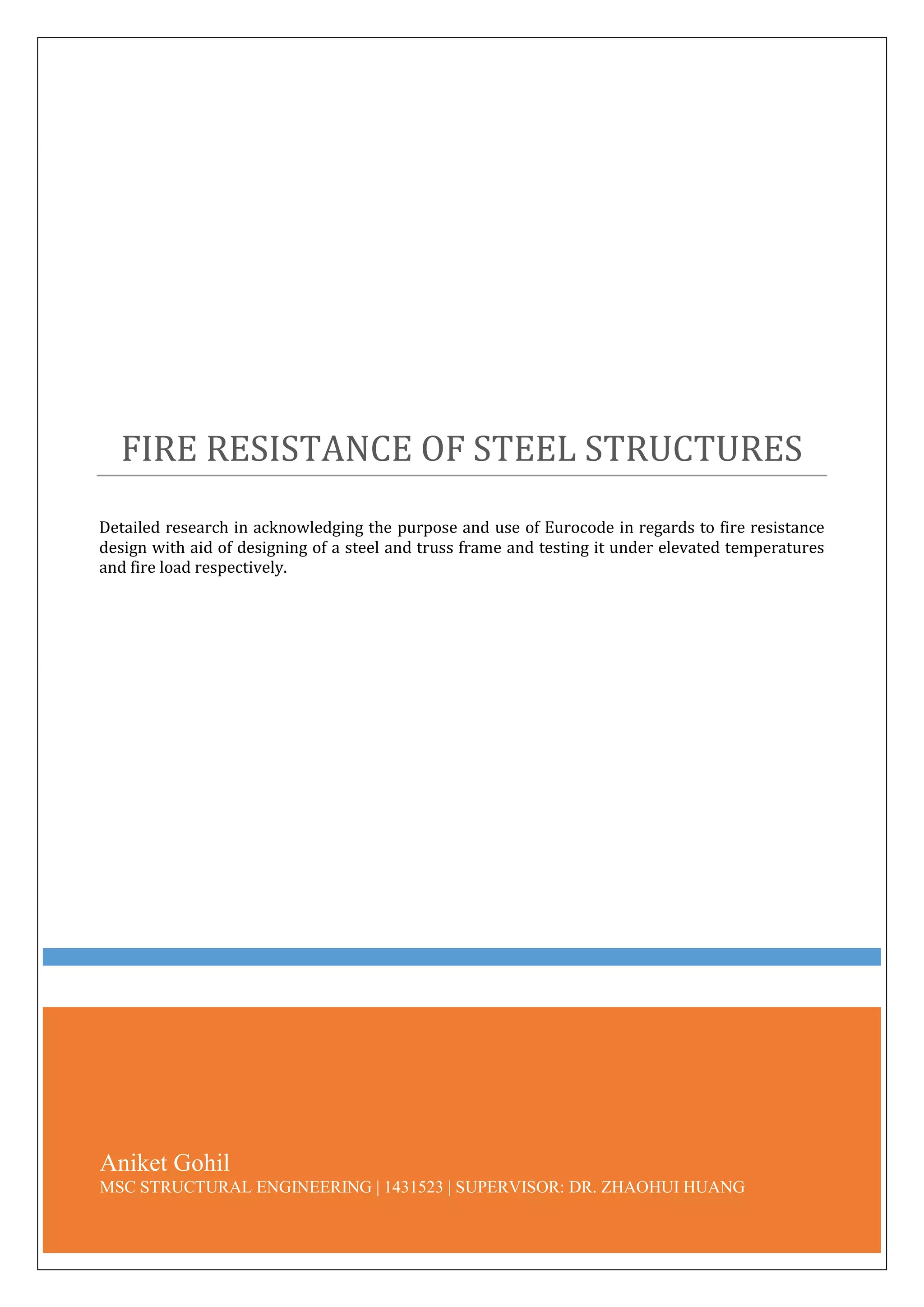 Fire Resistance of Steel Structures | PDF